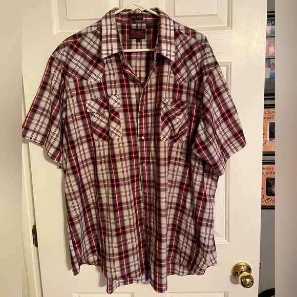 Shirts | Mens Red Plaid Shirt More Burgundy New | Poshmark